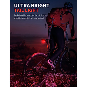 Smart Bike Tail Light with Automatic Brake Detection, USB Rechargeable, Ultra Bright LED Taillight for Night Riding and Bicycle Safety, Waterproof Back Taillights for Road Cycling