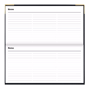 Letts of London Classic Weekly/Monthly Planner, 12 Months, January to December, 2024, Appointments, Gold Corners, Horizontal, Slim Size, 6.625" x 3.25", Black (C32SBK-24)