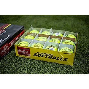 Rawlings | Official DREAM SEAM Fastpitch Softballs | 12" USA / ASA NFHS | C12RYLAH | 12 Count