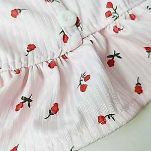Dog Cat Rose Suspender Dress Floral Dog Skirt Elegent Dog Outfit Cat Dress for Party Wedding Birthday Puppy Apparel Summer Clothes