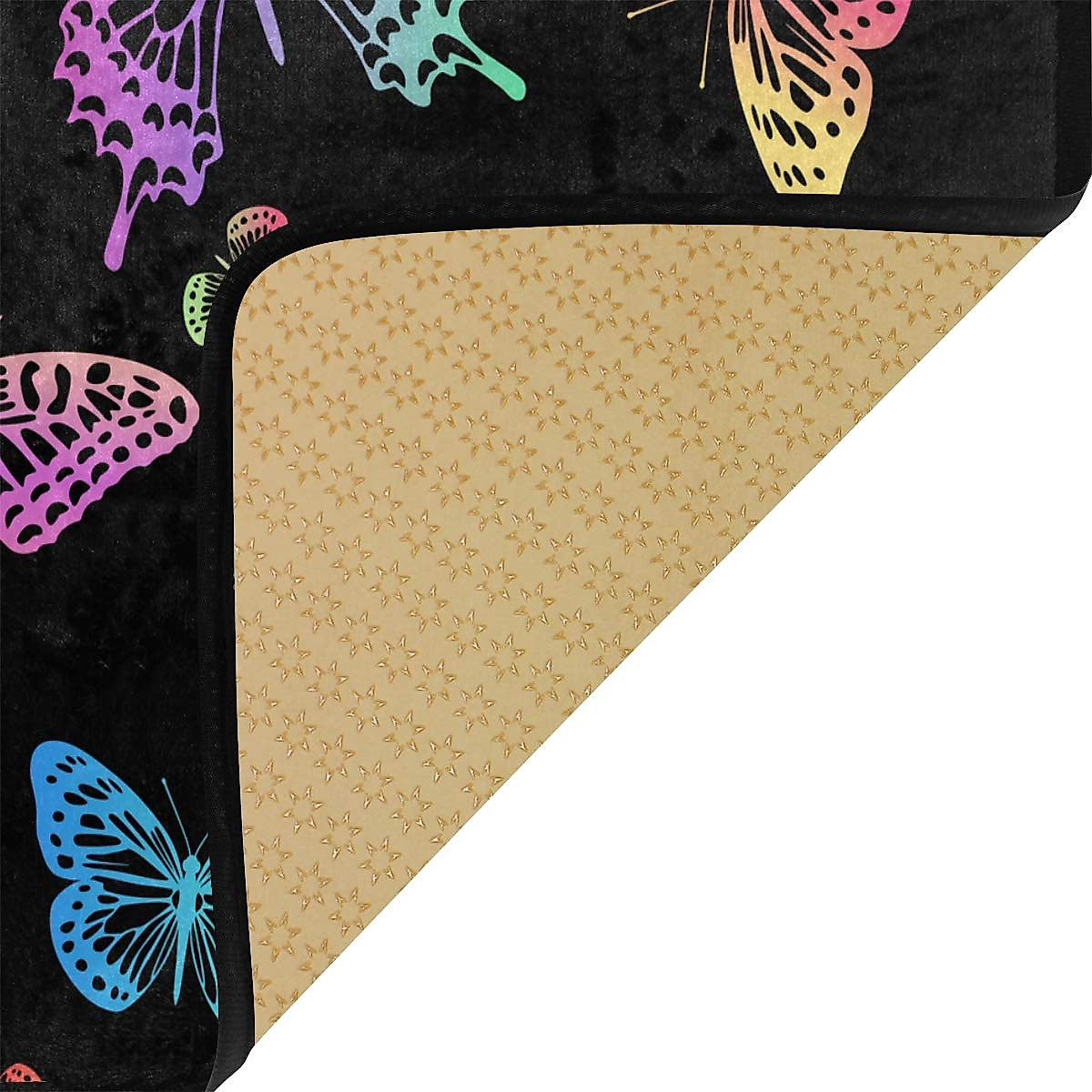 susiyo Kitchen Mat Rainbow Butterflies Kitchen Rug Mat Anti-Fatigue Comfort Floor Mat Non Slip Oil Stain Resistant Easy to Clean Kitchen Rug Bath Rug Carpet for Indoor Outdoor Doormat
