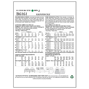 Butterick Patterns B6161CDD Childrens's/Girls' Dress Sewing Template, CDD (2-3-4-5)