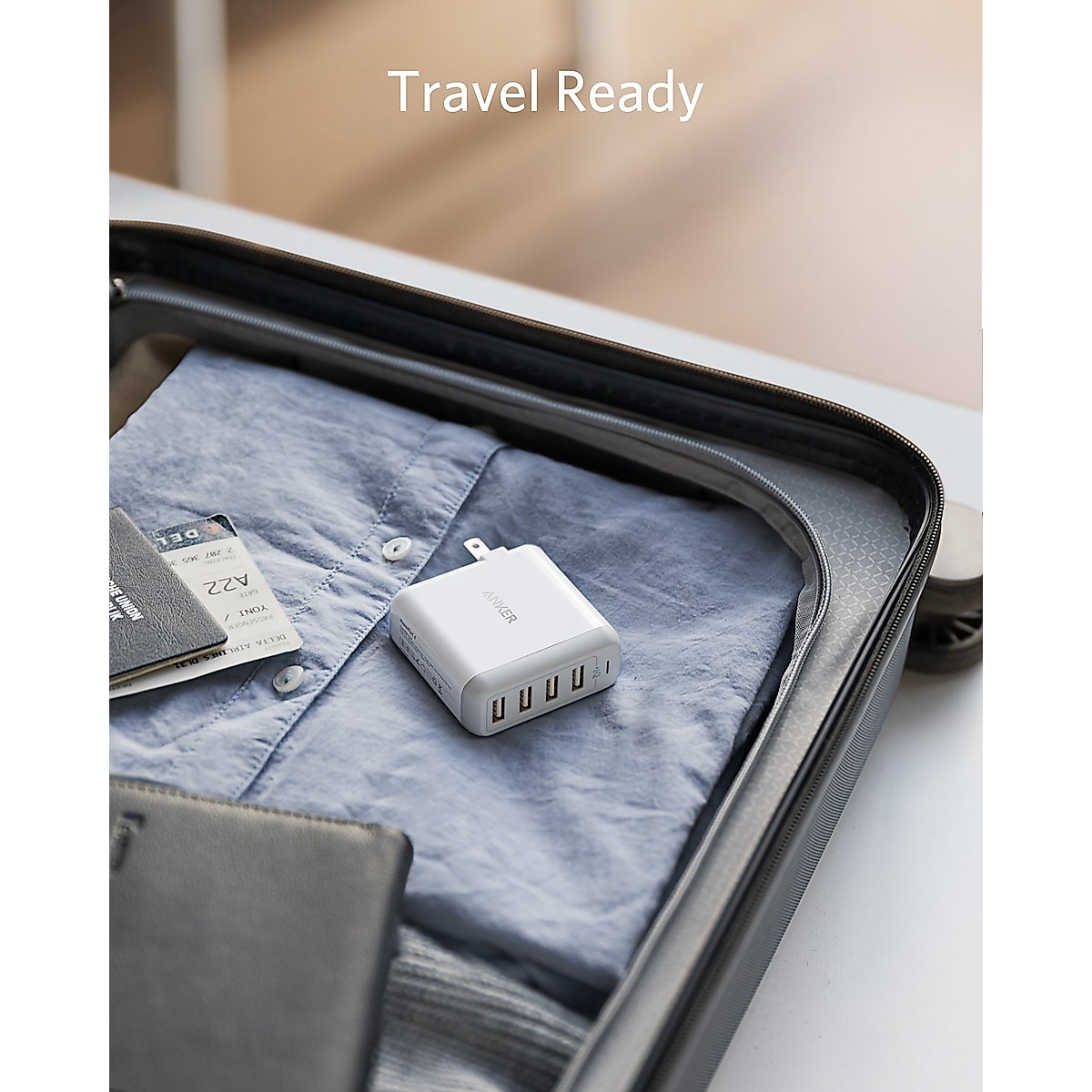 Anker 40W 4-Port USB Wall Charger with Foldable Plug, PowerPort 4 for iPhone 11/XS/XS Max/XR/X/8/7/6/Plus, iPad Pro/Air 2/Mini 4/3, Galaxy/Note/Edge, LG, Nexus, HTC, and More, white (A2142)