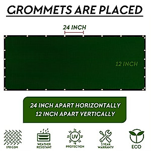 CIELO COLORIDO Customized 6' x 15' Green Fence Privacy Screen, Custom Available,with Bindings, Heavy Duty for Gardens,Backyard, Patio, Construction Project, Outdoor Events,Professional Manufacturer