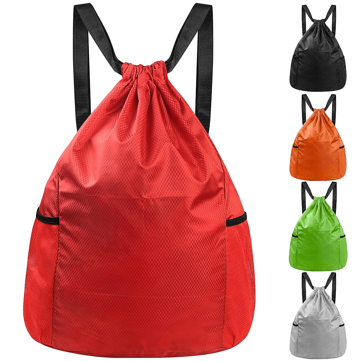 HexinYigjly Drawstring Backpack Bag, Drawstring Backpack, Gym Bag, Gym Backpack Drawstring Bag, Backpack Storage Tote Bag Drawstring for Gym Sports Shopping - red