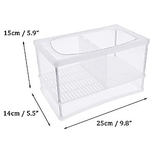 Aquarium Fish Breeder Box, Fish Isolation Box, Hatching Box, Juvenile Fish Spawning Incubator, Water Isolation Net Hatcher, Nylon Mesh Fish Fry Hatchery Breeder Box Separation Net（White L）
