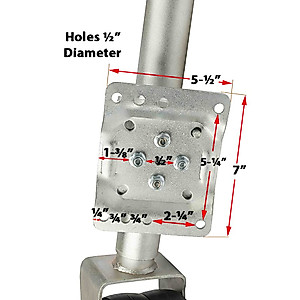 Mytee Products Swivel Trailer Tongue Jack with Dual Wheels, 2000 Lbs. Capacity | Heavy-Duty Trailer Jack with Rubber Wheel for RV, Boat, Utility & Marine Trailers