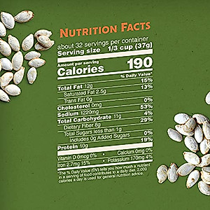 BIGS Simply Salted Homestyle Roast Pumpkin Seeds, Low Carb Lifestyle, 5-oz. Bag (Pack of 12)