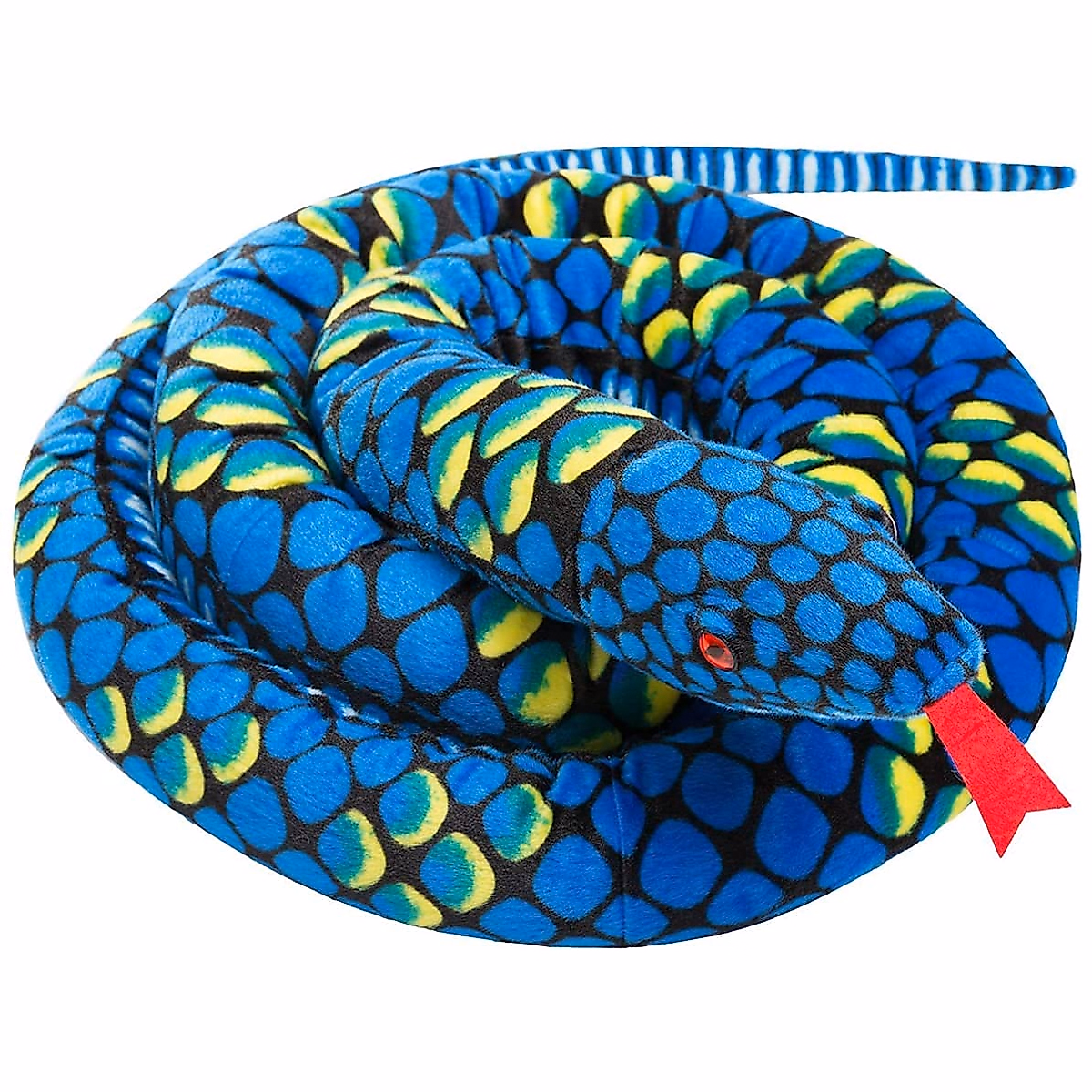 kesehatan Plush Giant Snake, Realistic Stuffed Animal, Red Eyes Toy Gifts for Boys and Girls 110 Inches