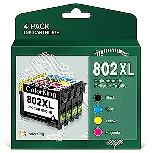 802XL Ink Cartridges Remanufactured Replacement for Epson 802 Ink Cartridges Combo Pack for Epson Workforce Pro WF-4740 WF-4730 WF-4720 WF-4734 EC-4020 EC-4030 Printer (T802 XL 4 Pack)