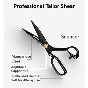 Fabric Tailor Shears Professional 12" Heavy Duty Sewing Scissors for Leather Clothes Industrial Strength High Carbon Steel Tailor Scissors Sharp for Home, Office, Dressmaker, Costume Designer