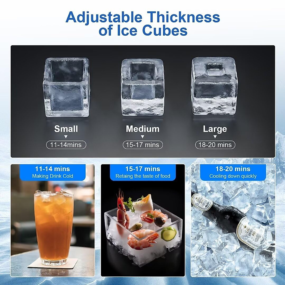 Kismile Commercial Ice Maker, Freestanding Nugget Ice Maker 200lbs/24h, 55lbs Storage Bin, Full Heavy Duty Stainless Steel Construction, Ice Maker Machine for Home Bar, Coffee Shop, Business