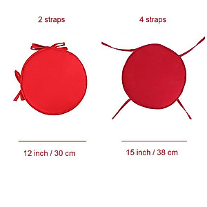 KYKHT Chair Pads for Dining Room Chairs Set of 4 - Round Cushion with Ties, Non Slip Kitchen Chair Seat Cushions