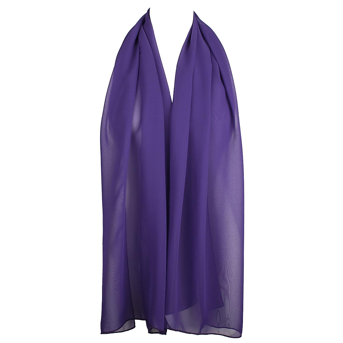 Hat To Socks Chiffon Scarf Sheer Wrap for Women (Purple)