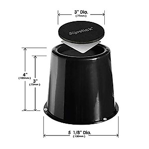 Slipstick CB672 Premium 3 Inch Bed Risers/Furniture Raisers with Steel Reinforced Holder Top, Lifts Height 3" (4 Pack) Supports 2,640 Pounds, Black, Stackable with CB671