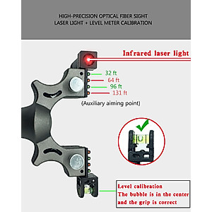 SQLWYLAT Professional Slingshots Set Laser Slingshot High Precision Flat Leather Slingshot with Laser Fast Bow Special for Outdoor Hunting Catapult (Gray)
