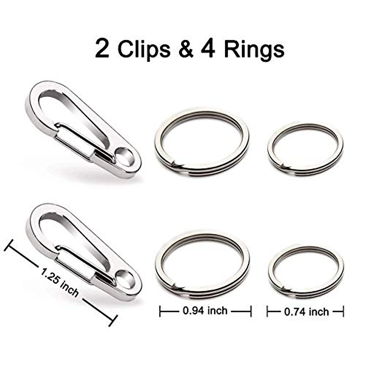Comtim 2 Pack Dog Tag Clips, Stainless Steel Heavy Duty Quick Clips Pet ID Tag Holder for Dog/Cat Collar and Harness