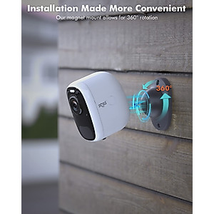 Dzees Wireless Security Camera Outdoor with Magnetic Mount, 4MP Battery Powered Security Cameras Wireless Outdoor for Home Security, AI Motion Detection/2-Way Talk/Color Night Vision/Ip66/Cloud/SD