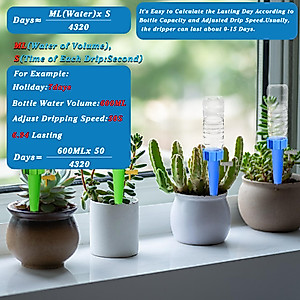 CZS 20 Pack Self Watering Spikes for Plant, Self Watering Planter Insert, Plant Watering Spikes with Adjustable Control Valve Switch, Plant Watering Devices for Indoor Outdoor Potted Plants