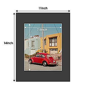 Golden State Art, Acid Free, Pack of 25 11x14 Black Picture Mats Mattes with White Core Bevel Cut for 8x10 Photo