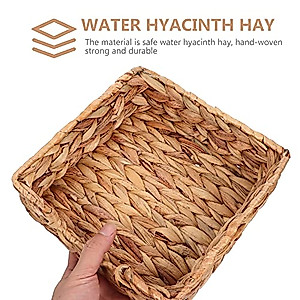Cabilock Pastoral Style Water Hyacinth Grass Woven Storage Basket Grass Woven Basket