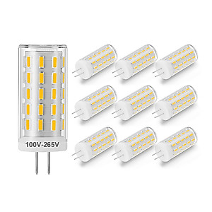 Yosenmi G4 LED Bulb AC/DC 100V-265V 5W, 40W G4 Base Halogen Bulb Replacement, 3000K Warm White, Non-Dimmable G4 Light Bulb 10-Pack