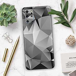 DesignSkinz Vector Black & White Abstract Connect Pattern Protective Vinyl Decal Wrap Skin Cover Compatible with The Samsung Galaxy S20 (Screen Trim & Back Glass Skin)