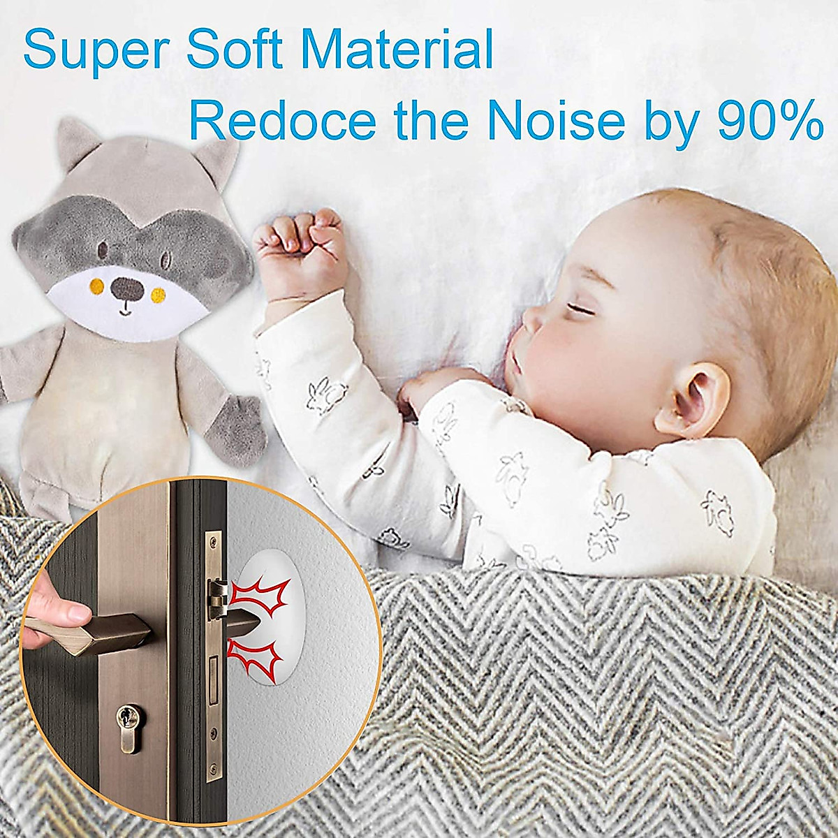 4 Pieces Wall Door Handle Stopper 2" Clear Rubber Door Knob Round Wall Shield Cushion Quiet Wall Protector for Door Handle Guard Door Bumper Wall Protector Silencer Self Adhesive