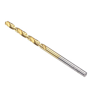 uxcell High Speed Steel Straight Shank Twist Drill Bit Fully Ground Titanium Coated 3.4mm Drill Diameter 70mm Total Length 33mm Drill Bit Length 2 Pcs