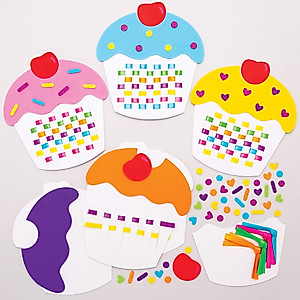 Baker Ross AT394 Cupcake Weaving Kits - Pack of 6, Introductory Sewing for Beginners and for Kids Arts and Crafts Projects