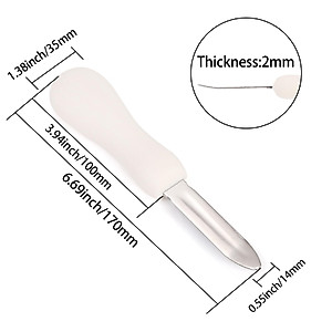 Fasmov 10 Pack Oyster Shucking Knife, Stainless Steel Oyster Knife Oyster Shucker Clam Knife, Oyster Knives Suitable for All Kinds of Shells and Oysters Shucking(White+ Black)