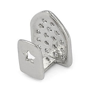 JINAO 18k White Gold Plated Single Tooth Hip Hop Bling Cap Canine Teeth CZ Iced-out Grillz (Silver)