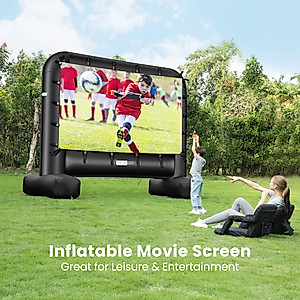 VIVOHOME 24 FT Inflatable Projector Screen for Outside, Blow Up Movie Screen Outdoor Use, Mega Large TV Screen with Carry Bag for Backyard, Tube Leg Support