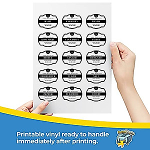 Clear Printable Vinyl for Inkjet Printer (Clear Sticker Paper | Waterproof | 20 Sheets) - Transparent Inkjet Printable Vinyl Sticker Paper Avoid Jams for Printers | Transparent Sticker Paper