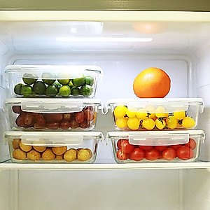 DAS TRUST 5 Pack 36oz Glass Food Storage Containers Meal Prep Containers Reusable Fridge Organizers Lunch Container for Adults Food Storage Containers with Lids Airtight Pizza Storage Salad Container