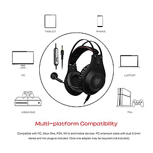 NUBWO N2 Gaming Headset for Xbox One PS4 Playstation 4, Headphones Computer PC Mic Stereo Gamer Microphone for Skype Xbox one s Xbox 1 x Nintendo Switch Games