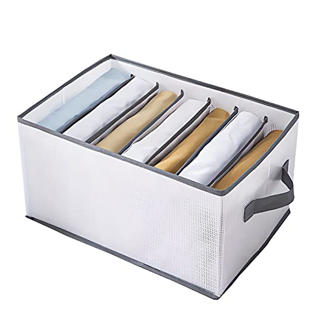 Pants Jeans Clothes Organizer Drawer for Wardrobe Folded Closet Organizers Storage Bins Washable Foldable Compartment Bedroom Separation Baskets Organization Jean Skirts Legging Sweater Dresses T-shirts Baskets Clothing (1)