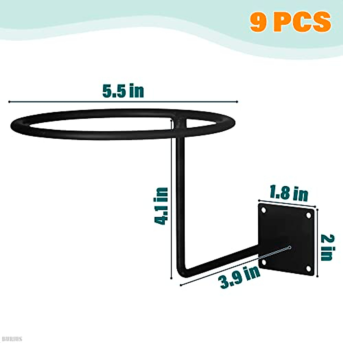 9Pcs Wall Hat Rack Helmet Stand - Black Metal Baseball Hat Organizer Hat Display Rack Helmet Holder Wall Mount Closet Storage- Wig Stand Home Organization Motorcycle Helmet Accessories Cowboy Hat Rack