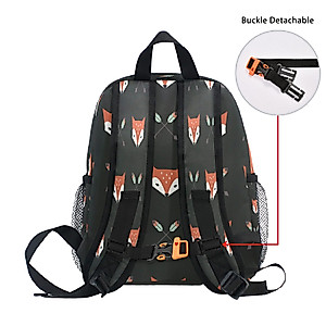 senya Fox and Arrows Kids Backpack with Chest Clip, Toddler Schoolbag Preschool Bag for Girls Boys