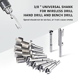 Anfrere 5/8" Wood Plug Cutter and Forstner Bit for Wood Cutting Tool Cork Drill Bit Knife, 3/8" Round Shank Carbon Steel Taper Tapered Cutting Tool Cork Drill Bit Knifes, WCB-A1