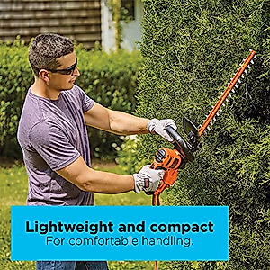 BLACK+DECKER Electric Hedge Trimmer, 22-Inch Blade, Corded (BEHT350FF)