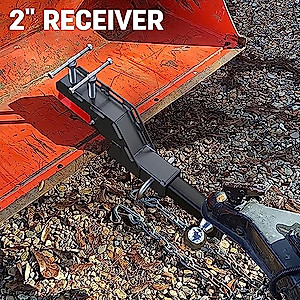 MAHLER GATES 2023 New Upgraded Tractor Clamp on Trailer Hitch, Clamp-on Tractor Bucket Hitch 2" Ball Mount Receiver Adapter for Kubota Tractor Bucket, Black Bucket Trailer Hitch Attachment Accessories