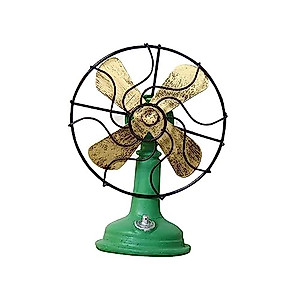 LIFKOME Decor for Home Antique Decor Household Fans Desk Top Fan Small Table Fan Model Farmhouse Desk Fan Model Bedroom Casual Resin Fan Bedroom Resin Fan Vintage Fan Decorate Classic