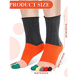 Bencailor 5 Pairs Women's Toe Socks Cotton Five Toe Finger Socks Toe Separator Socks for Women Men Athletic (Simple Color)
