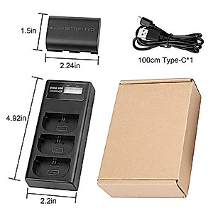 LP-E6 LP E6N Battery Charger Pack, LP 3-Pack Battery & Triple Slot Charger Compatible with Canon EOS 90D, 80D, 70D, 60D, 60DA, 7D Mark II, 7D, 6D Mark II, 6D, 5D Mark IV, 5D Mark III, 5D Mark II, R,R5