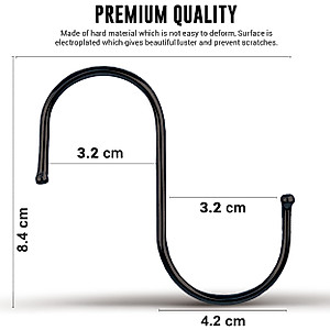 WHITECLOUDZ 30 Pack Black S Hooks for Hanging Plants, Metal Hooks for Hanging, S Hooks for Hanging Heavy Duty, Durable S Shaped Kitchen Hooks for Kitchenware, Pots, Utensils, Clothes & Bags