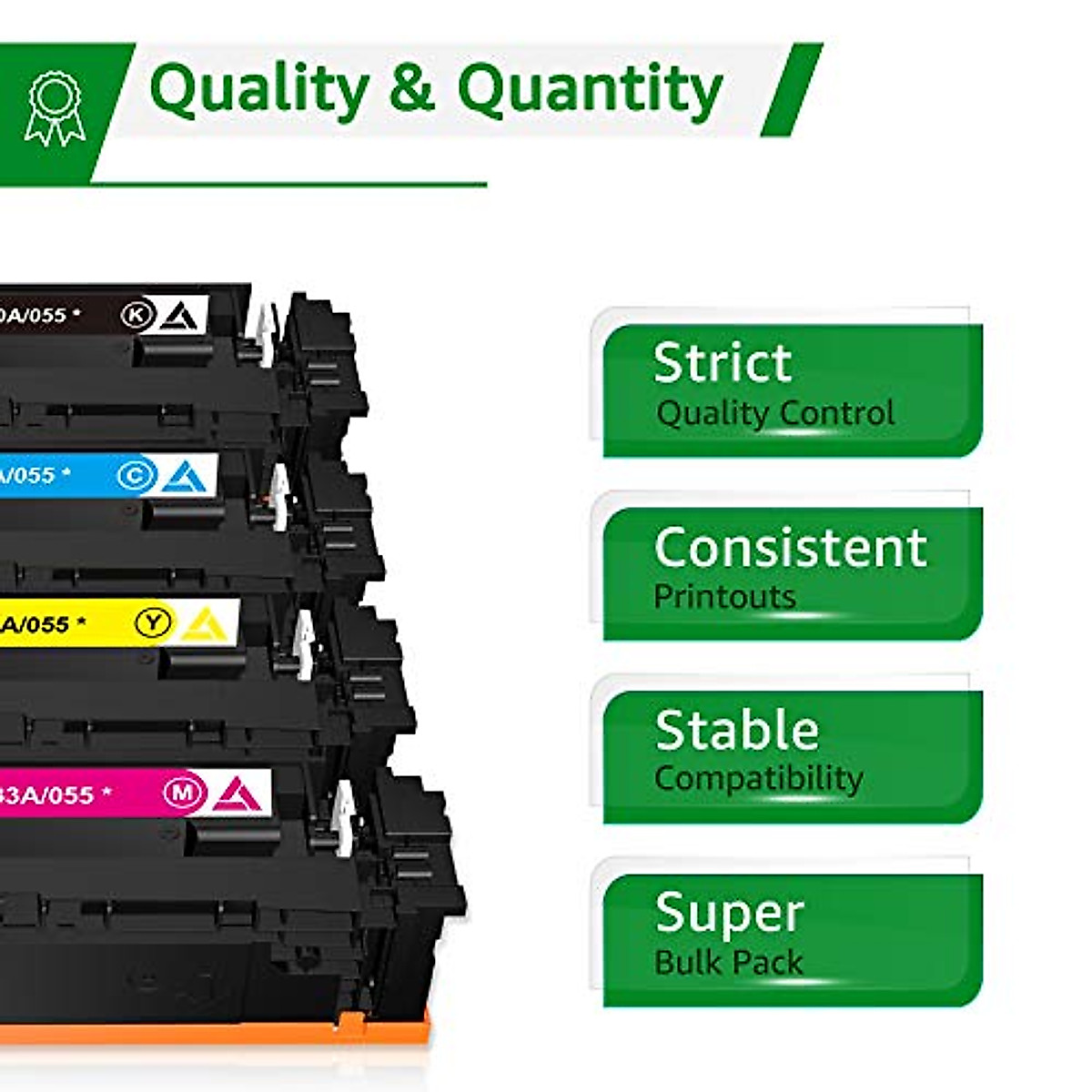 GREENSKY Compatible Toner Cartridge Replacement for Canon 055 055H Color imageCLASS MF741Cdw MF743Cdw MF745Cdw MF746Cdw Printer Toner with Chip(1Black, 1Cyan, 1Yellow, 1Magenta, 4-Pack)