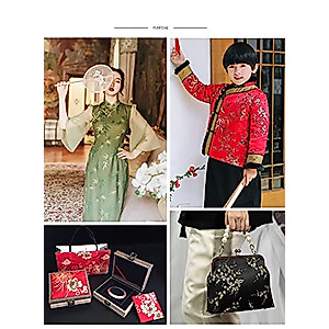 GOONSDS Damask Satin Brocade Jacquard Fabric Costume Upholstery Furniture Clothing Material 75Cmx50cm,F