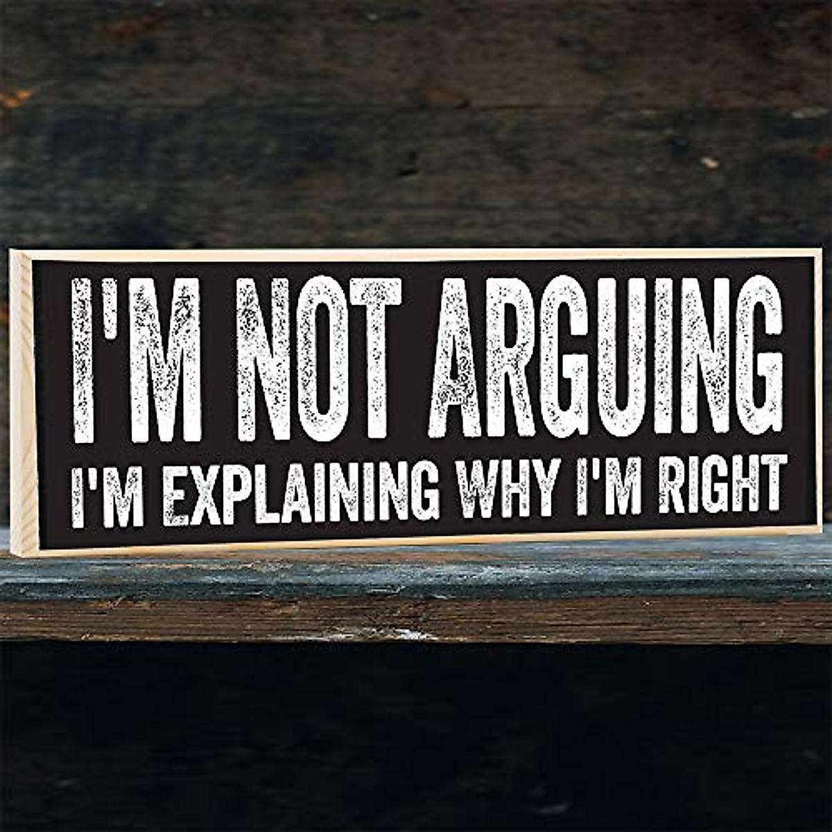 I'm Not Arguing, I'm Explaining Why I'm Right - Cute Stuff Wooden Sign - Funny Gift for Office or Signs for Bedroom, Great for Boy