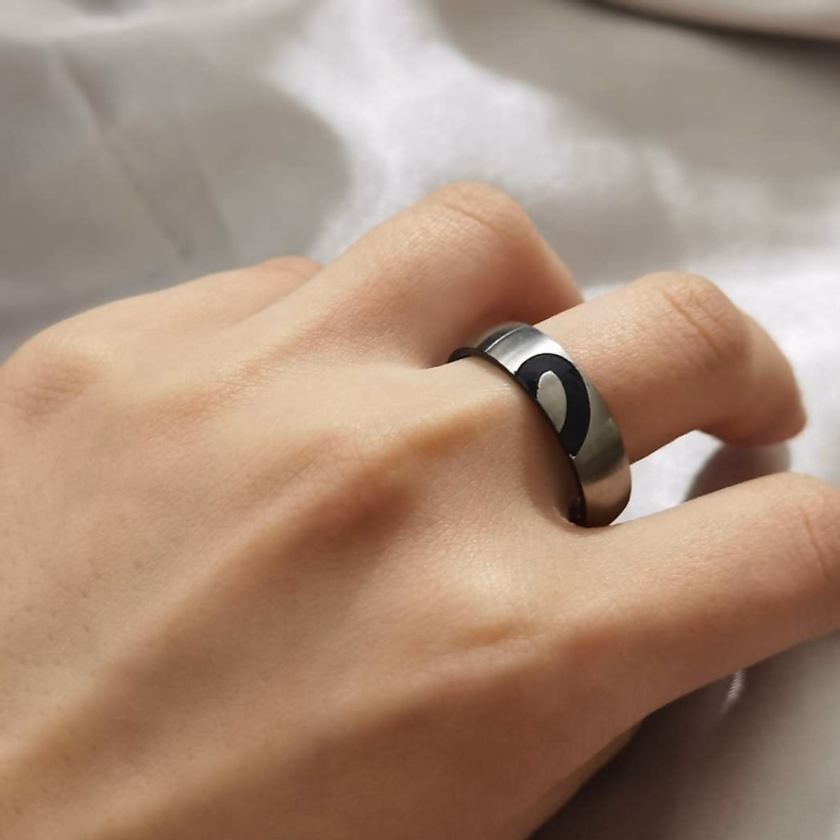 Matching Heart Rings His and Her Ring for Couples Couple Rings Set Love Women Promise Mens Women's Men Personalized Engraved Custom Name (Stainless Steel)